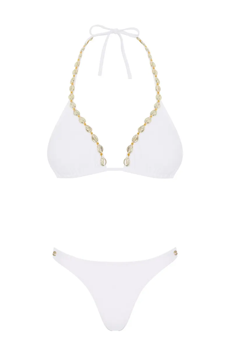 Raquel Shell Bikini Set - White - Mermaids Swimwear